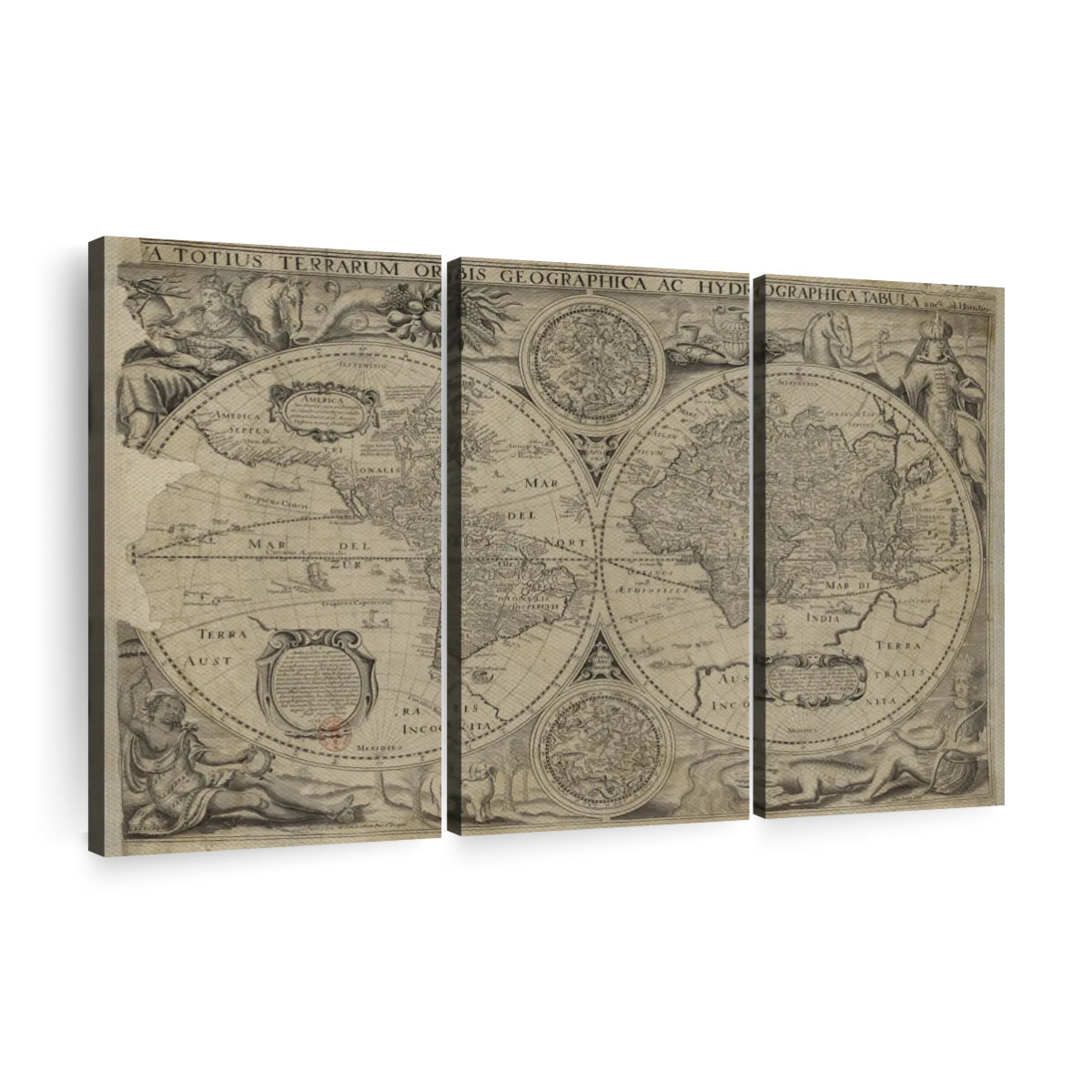 Williston Forge " Hemisphere Vintage Map " on Canvas | Wayfair
